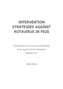 Intervention strategies against rotavirus in pigs - Nottingham ePrints